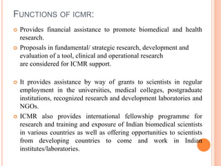 Indian council of medical research (icmr) | PPTX