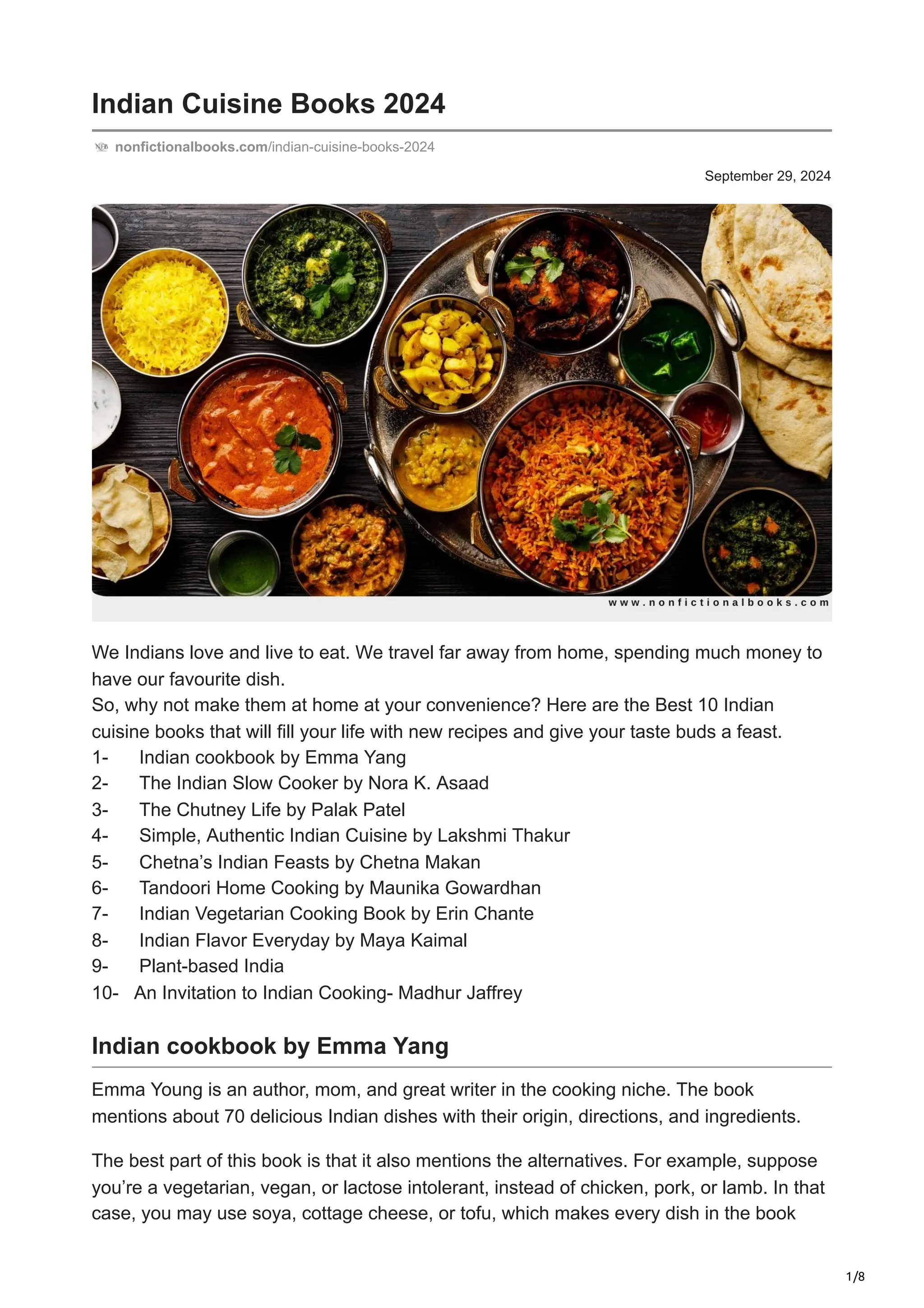 Indian Cuisine Books 2024| Non-Fictional Books | PDF | Free Download