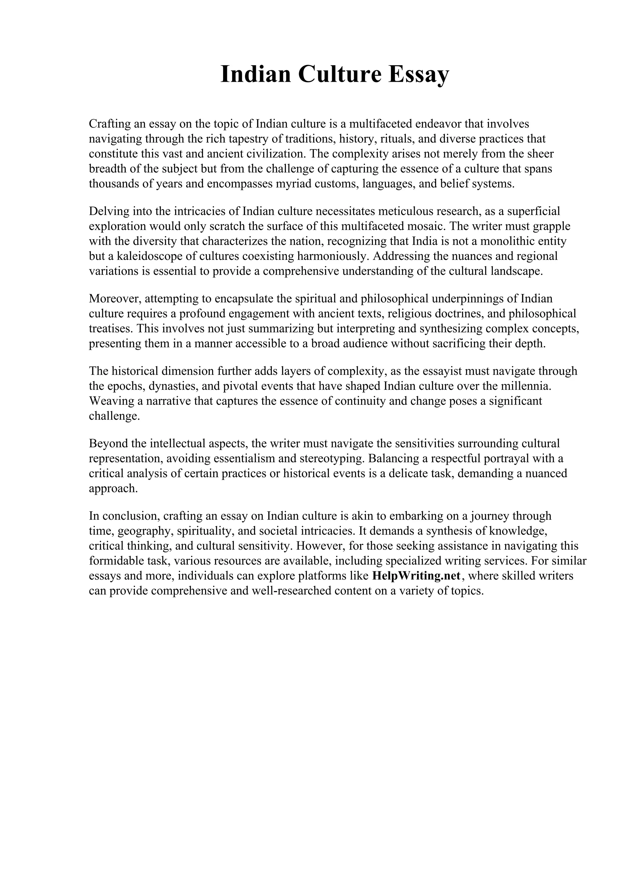 Indian Culture Essay.pdf | Education