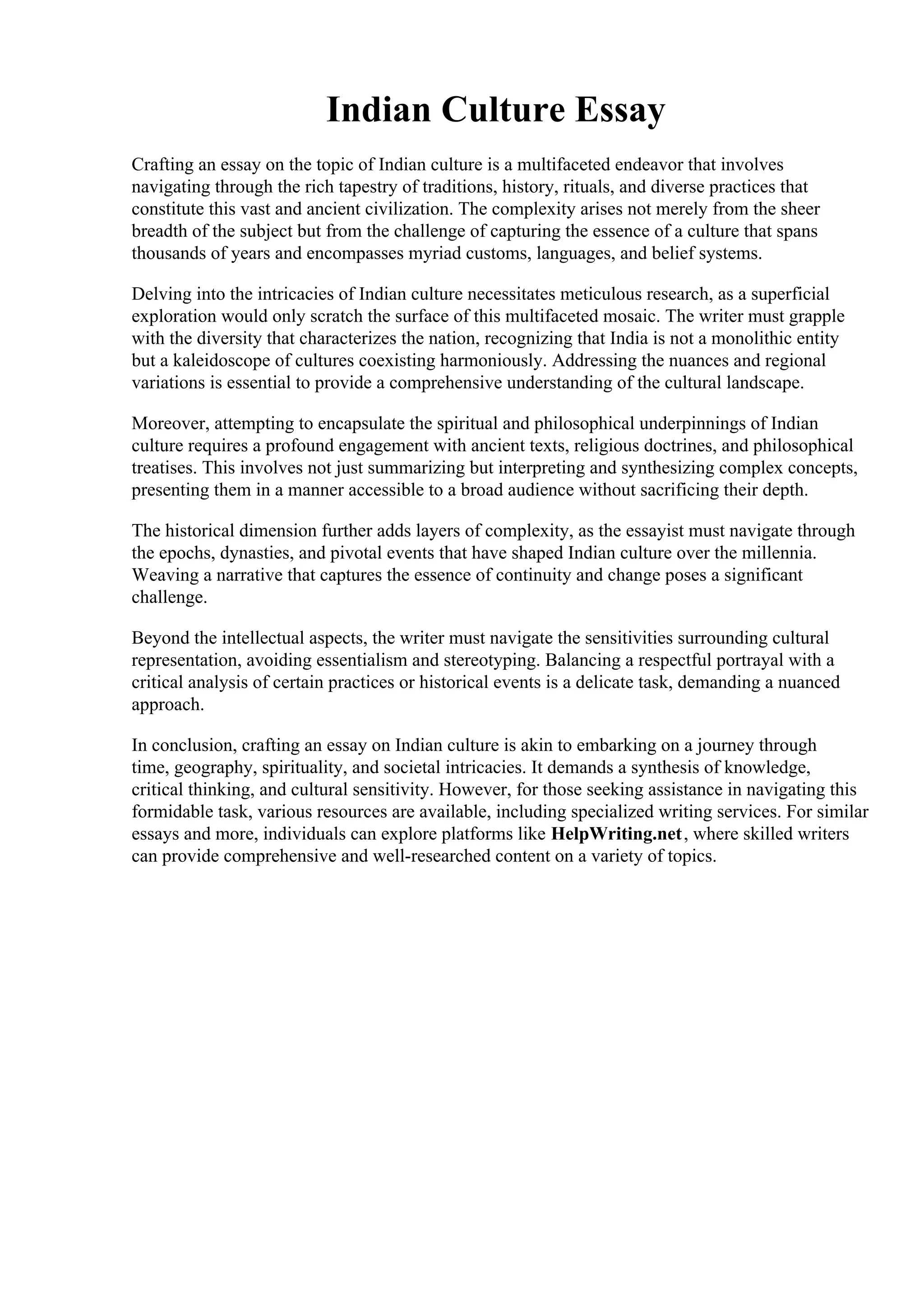 Indian Culture Essay. essay on Indian culture and tradition in english ...