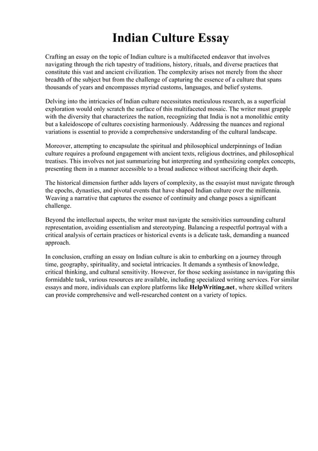 Indian Culture Essay. essay on Indian culture and tradition in english ...
