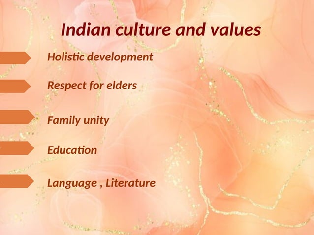 INDIAN CULTURE AND VALUES in value and peace education for b.ed ...