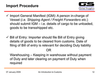 Indian_Customs_Laws_and_Procedures_Intranet.ppt