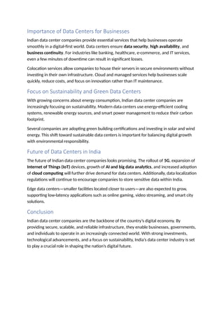 Top 10 Data Center Companies in India doc | DOCX