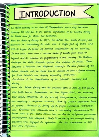 Indian economic development project class 12 | PDF