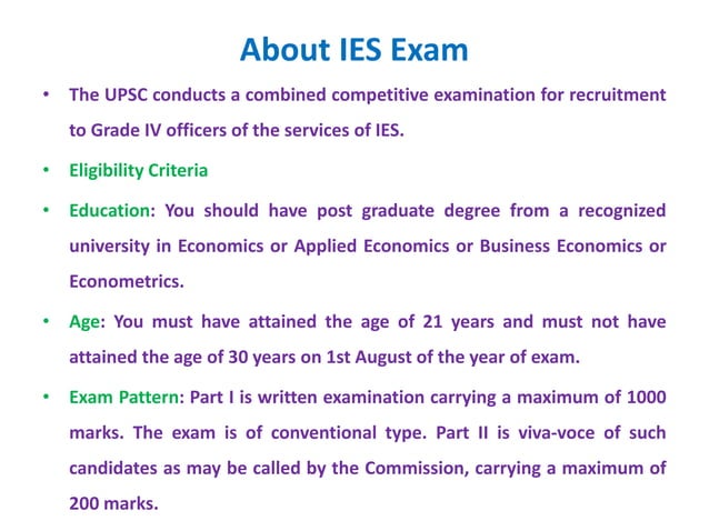 Indian economic service (ies) exam | PPT | Free Download