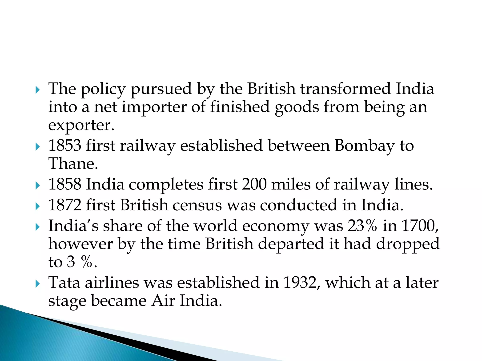 Indian economy on the eve of independence | PPTX