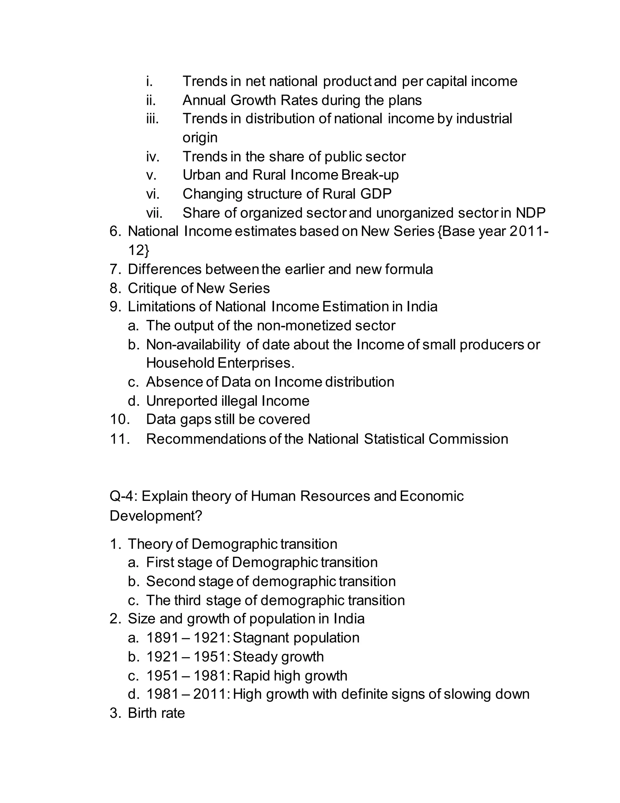 Indian economy notes | DOCX