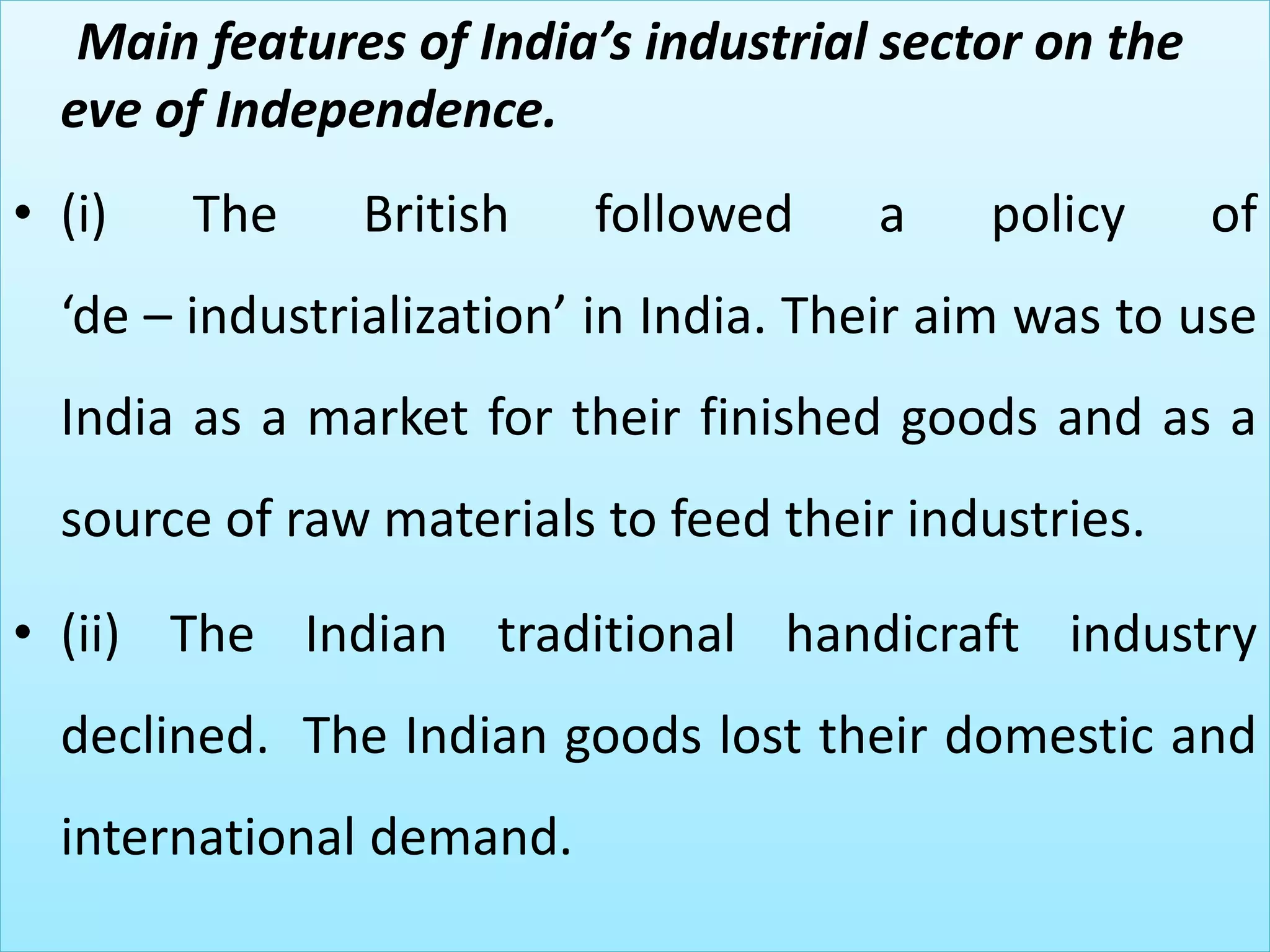 Indian economy on the eve of indipendence class 12 | PPTX
