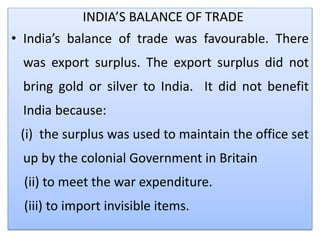 Indian economy on the eve of indipendence class 12 | PPTX