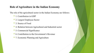 Indian Economy Unit - III Agricultrual Sector.pptx