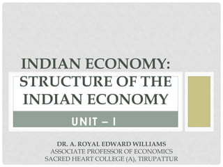 Indian Economy Unit-I Structure of the Indian Economy.pptx