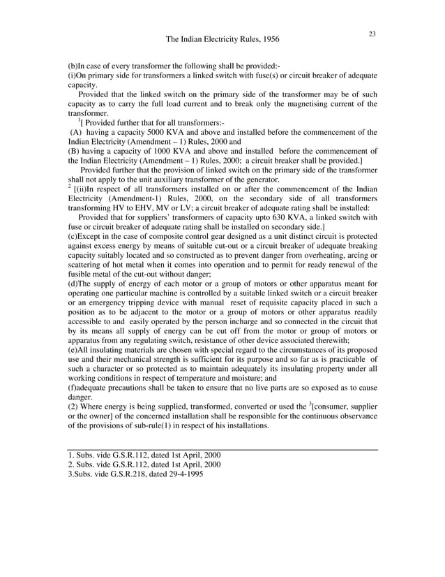 Indian electricity IE RULES 1956.pdf | Power and Energy Industry ...