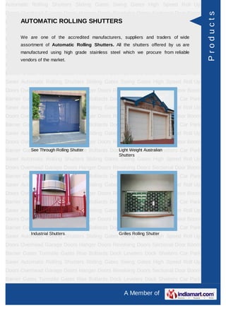 Indian Entrance Automation, Chennai, Sliding Gates | PDF
