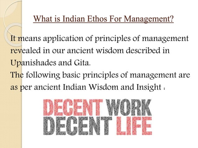 Indian ethos for management | PPTX