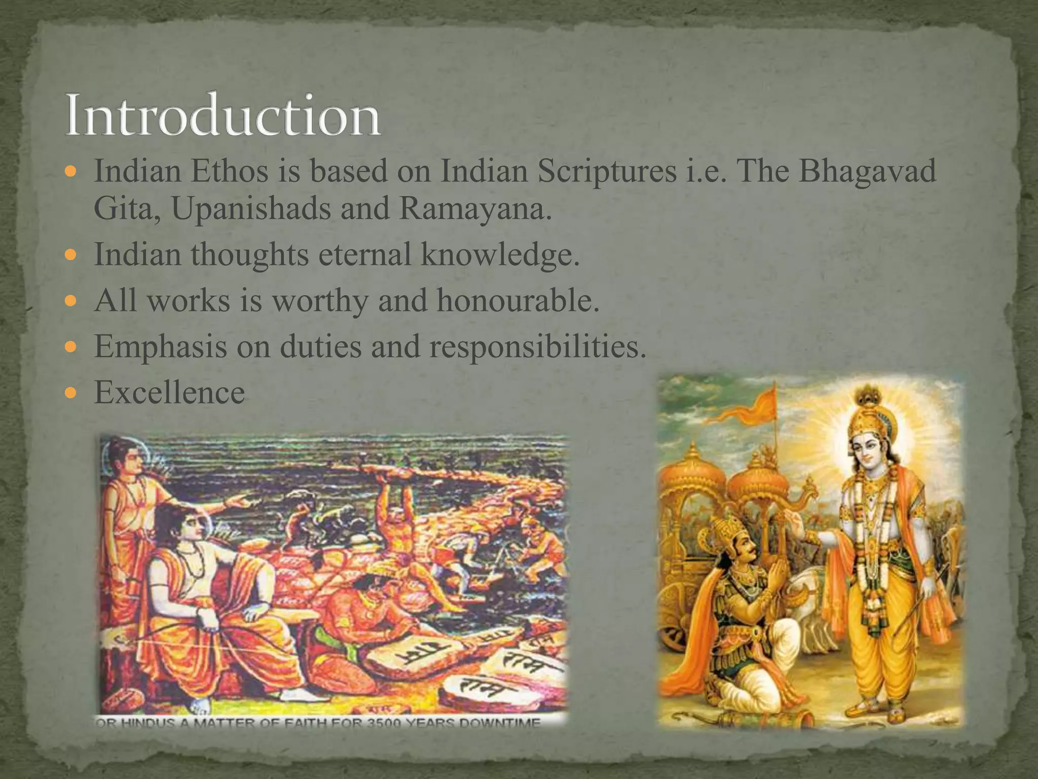 Indian ethos in management | PPTX