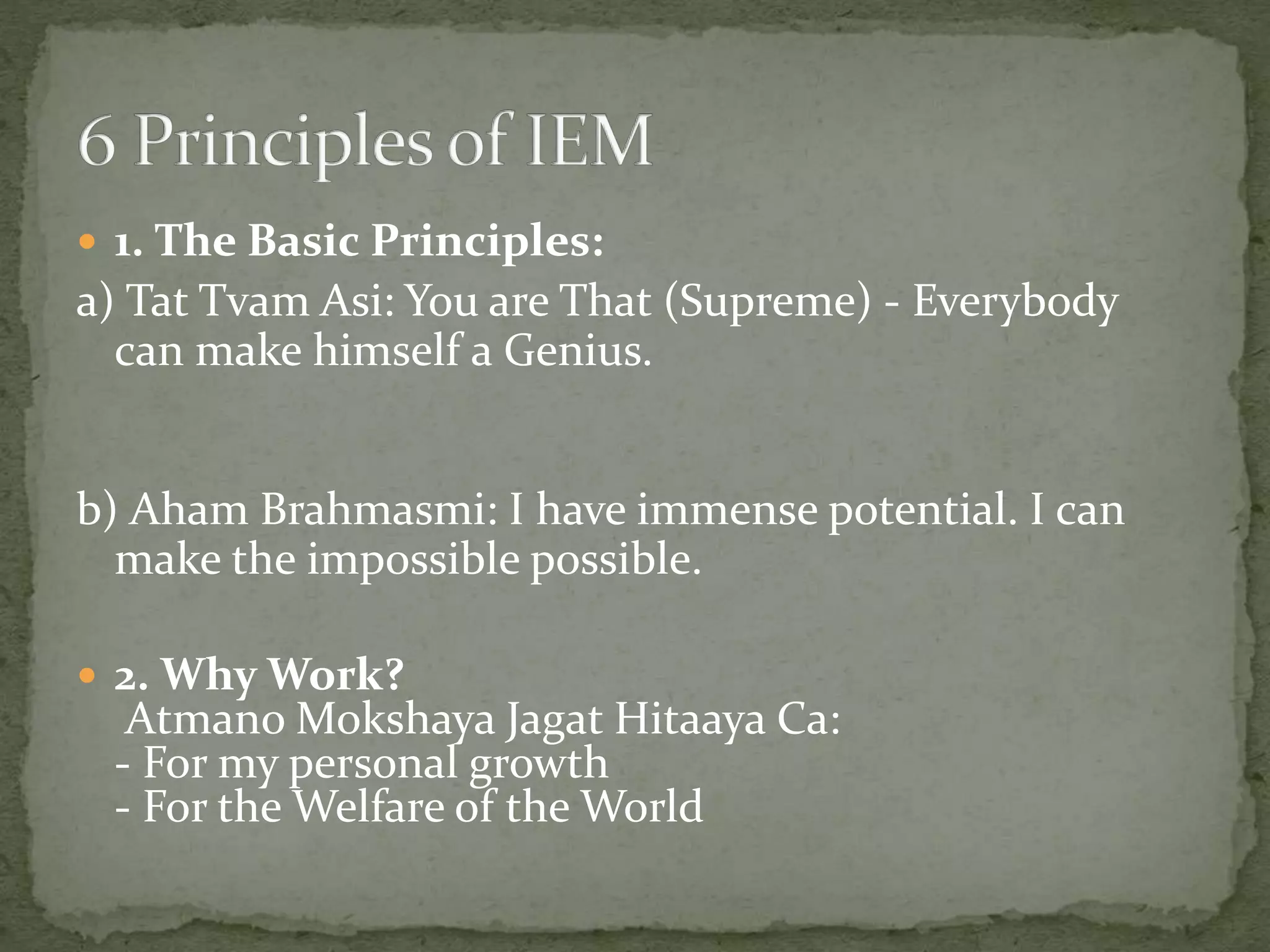 Indian ethos in management | PPTX