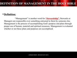 Indian ethos in management-The Holy Bible | PPT
