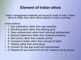 Indian ethos, need, purpose | PPTX