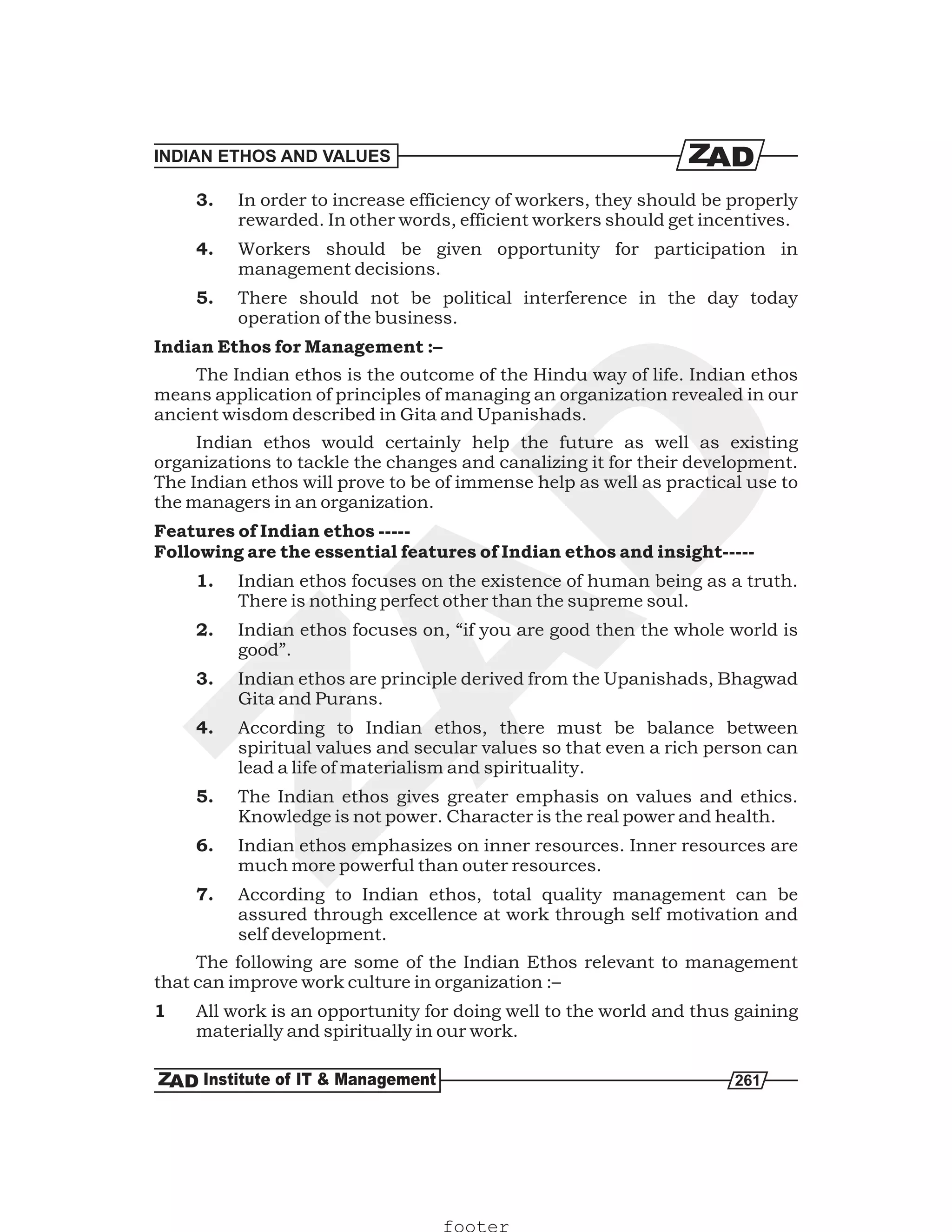 Indian etos and value (mba zad mdu) | PDF