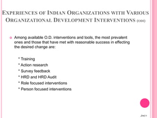 Indian Experience Of OD In Public & Private Enterprises | PPTX