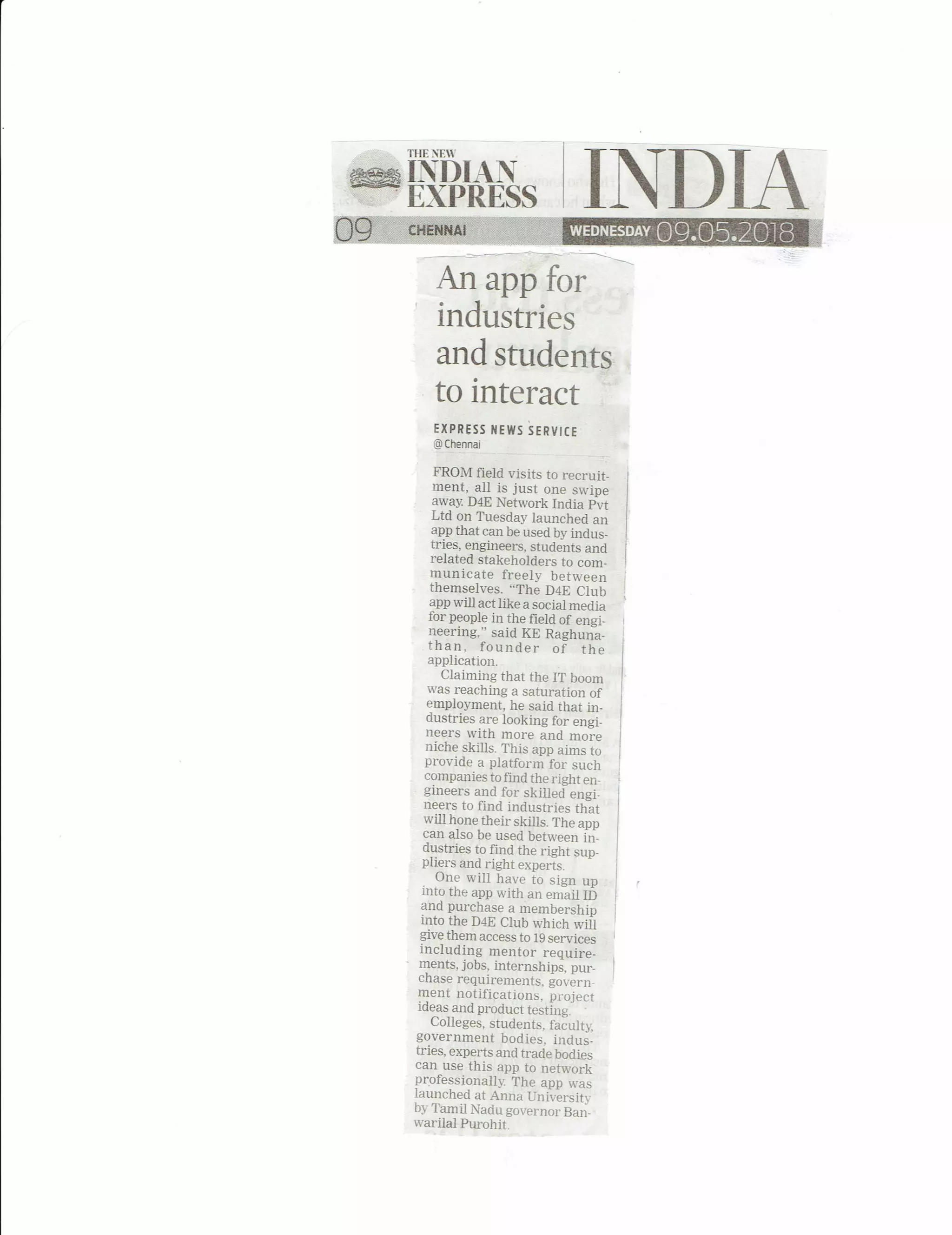 Indian Express Press Coverage | PDF