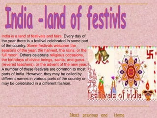 Indian festivals | PPTX