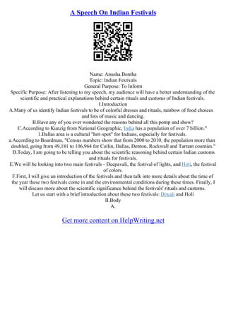 Indian Festivals Essay | PDF | Classical Music | Music