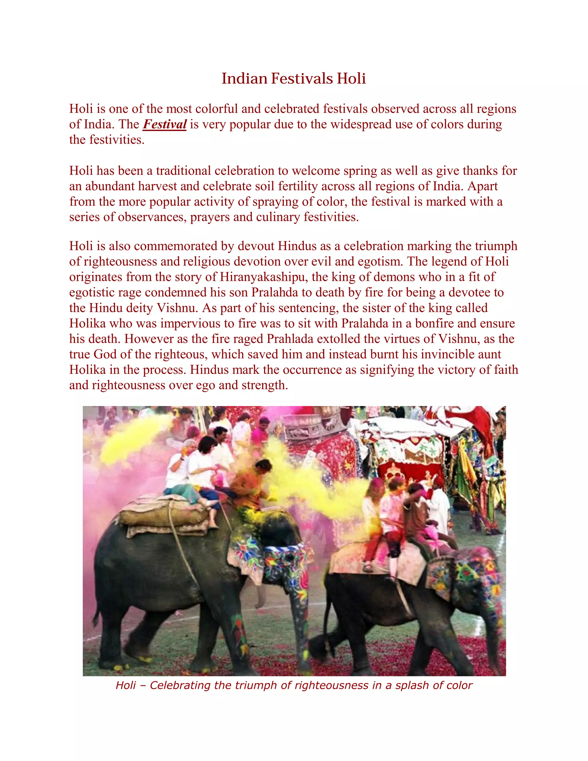 Indian Festivals Holi | PDF
