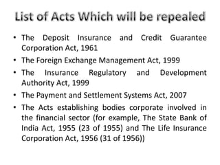 Indian financial code an overview | PPTX