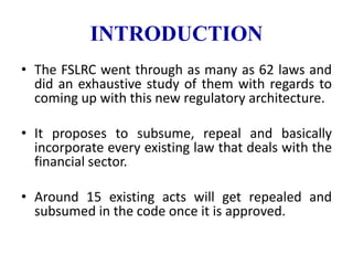 Indian financial code an overview | PPTX