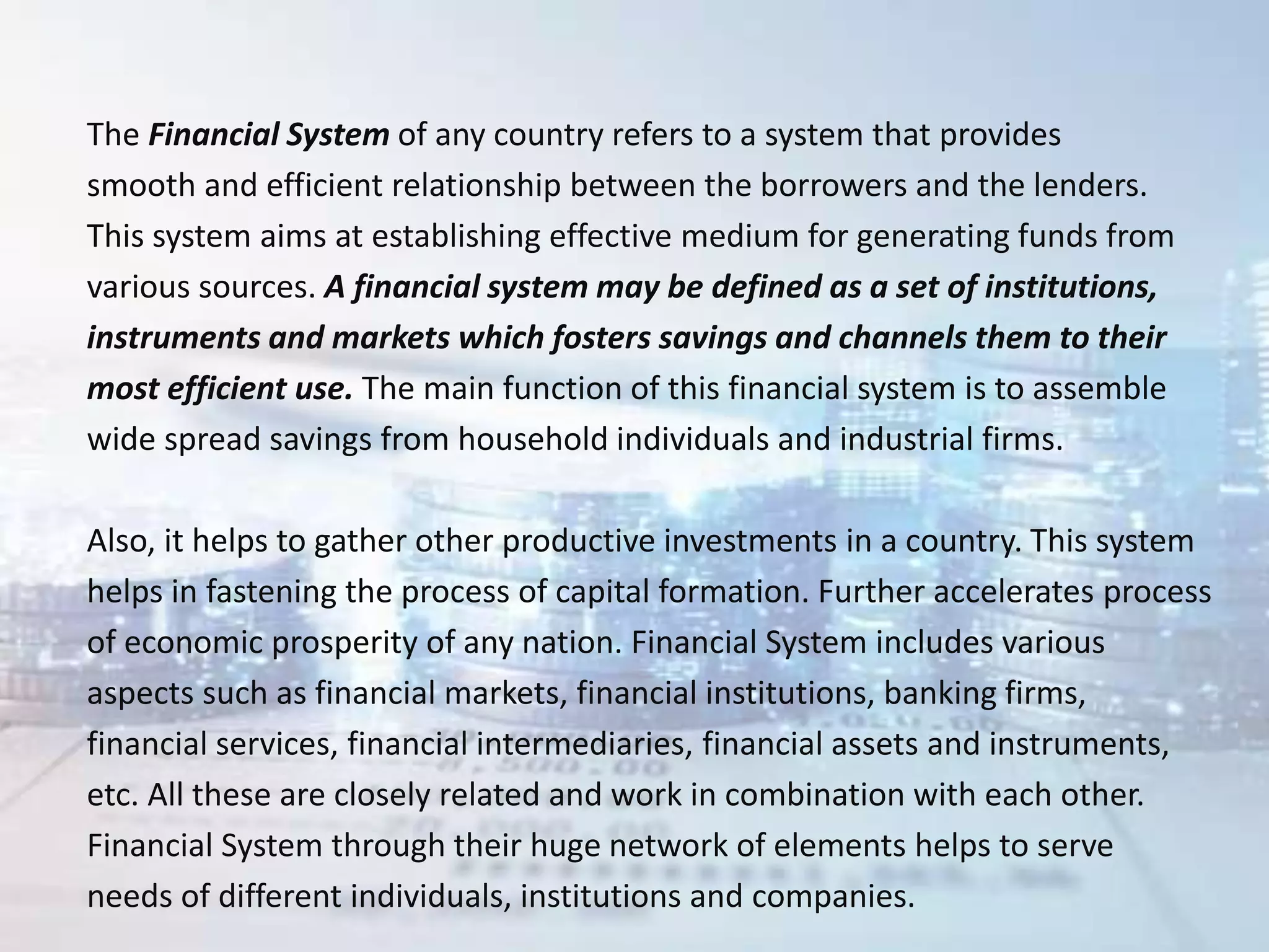 Indian financial system and role of financial institutions | PPTX