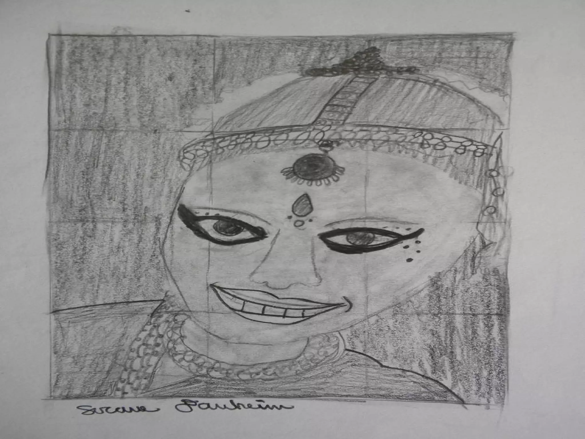 Indian girl pencil sketch by suzanne | PPT