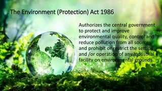 Indian government laws on environment | PPTX