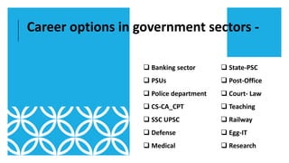 Job opportunities in government sectors | PPTX