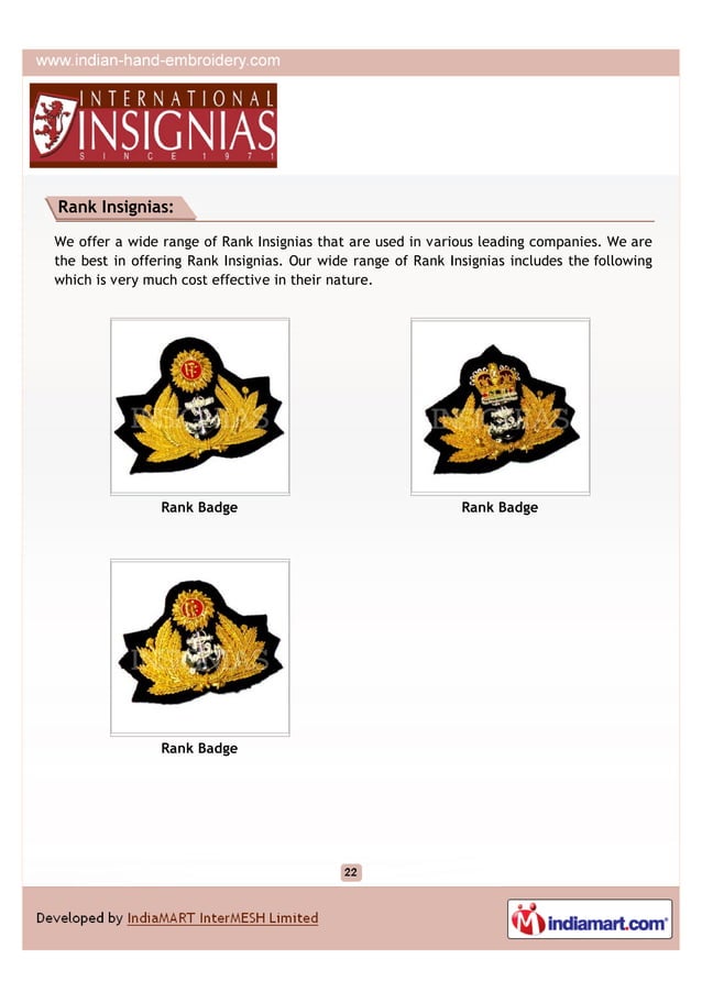 International Insignias, Varanasi , army uniform badges | PDF