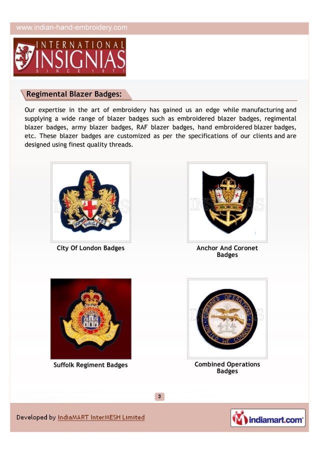 International Insignias, Varanasi , army uniform badges | PDF
