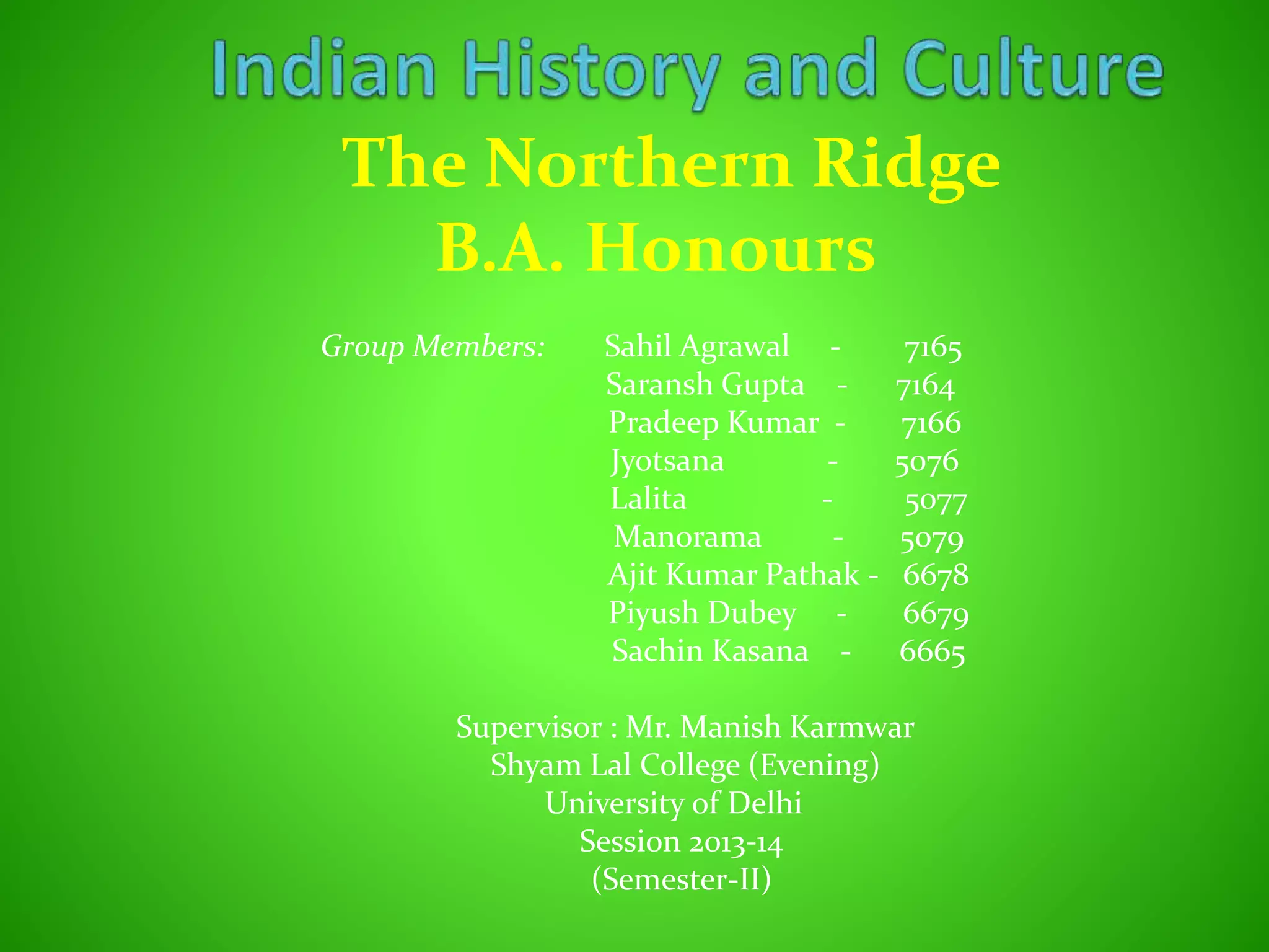 Northern Ridge Delhi.pptx ppt | PPT