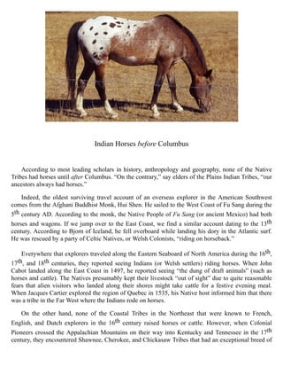 Indian Horses Before Columbus Evidences in America | PDF