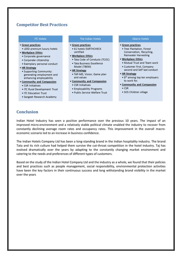 Indian hotel industry competetion and benchmarking | PDF | Hotels and ...