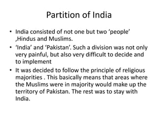 Indian independence and partition | PPTX