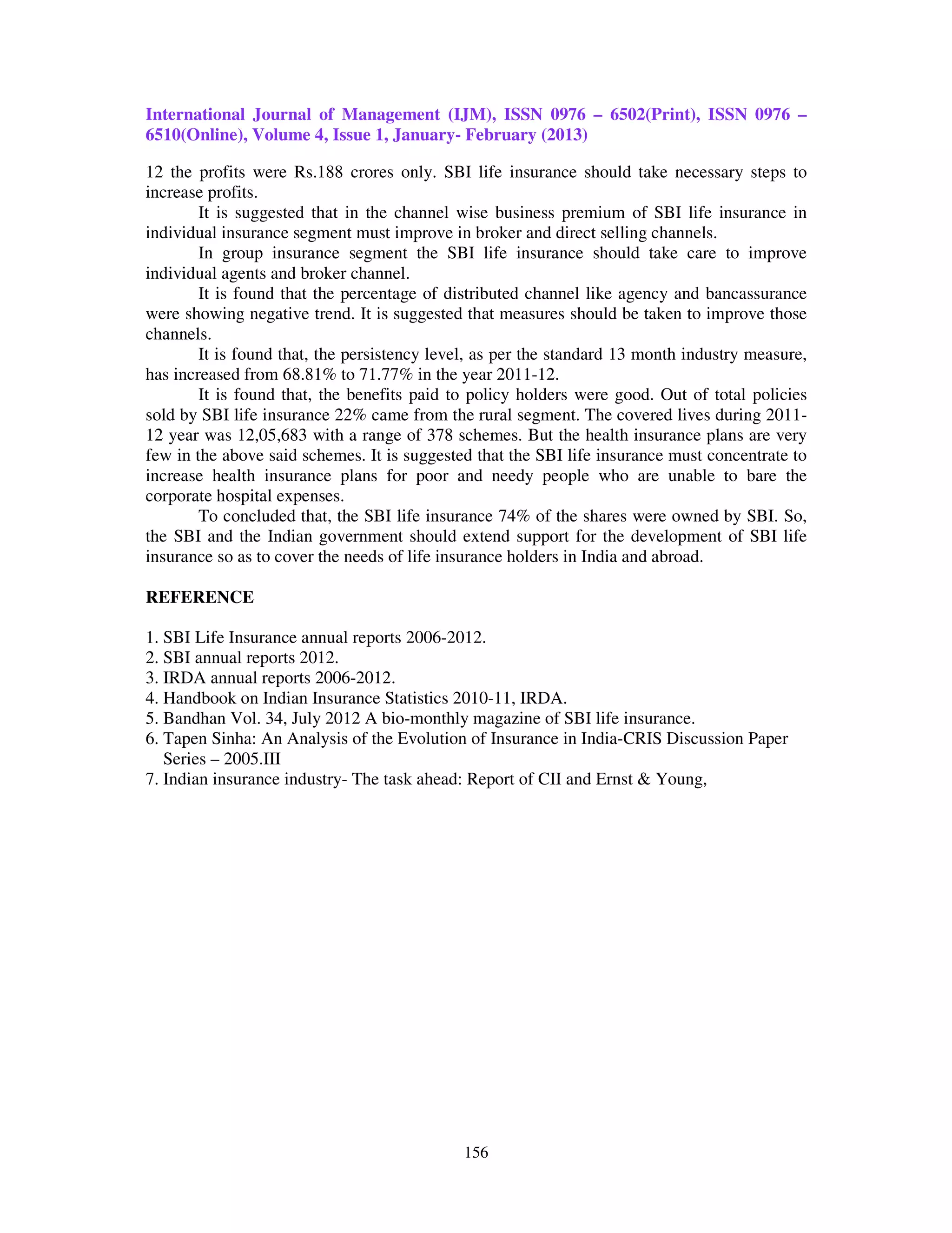 Indian insurance industry performance of sbi life insurance | PDF