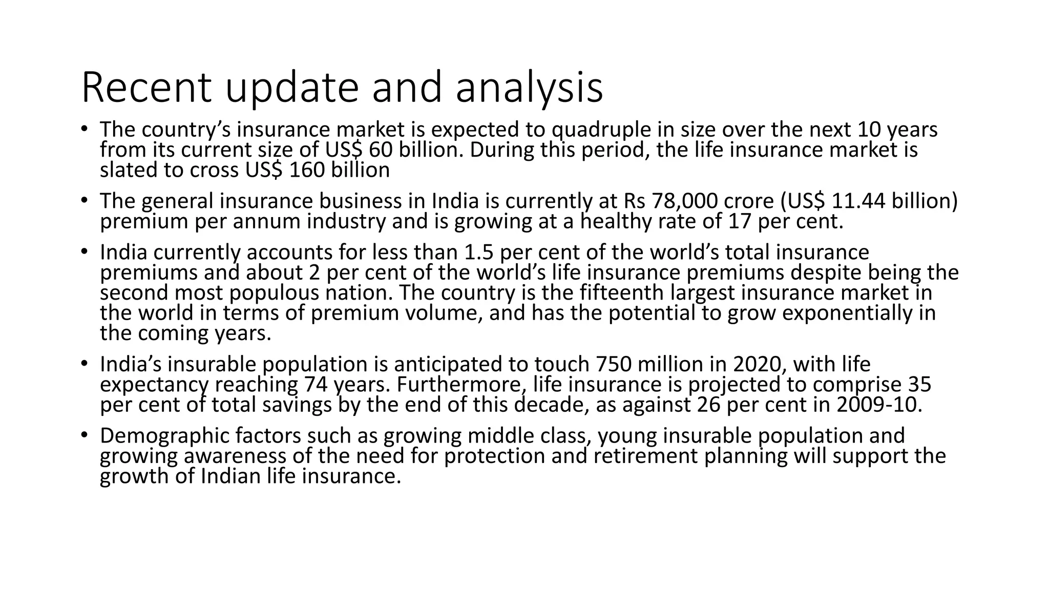 Indian insurance industry overview & market development analysis | PPTX