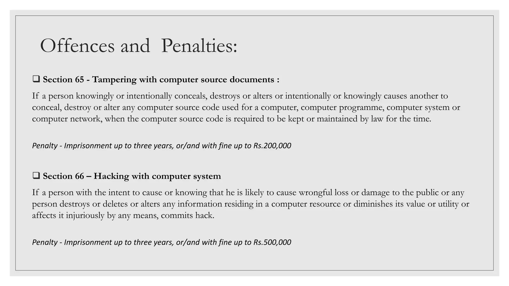 Indian IT Act - Cybersecurity | PPT