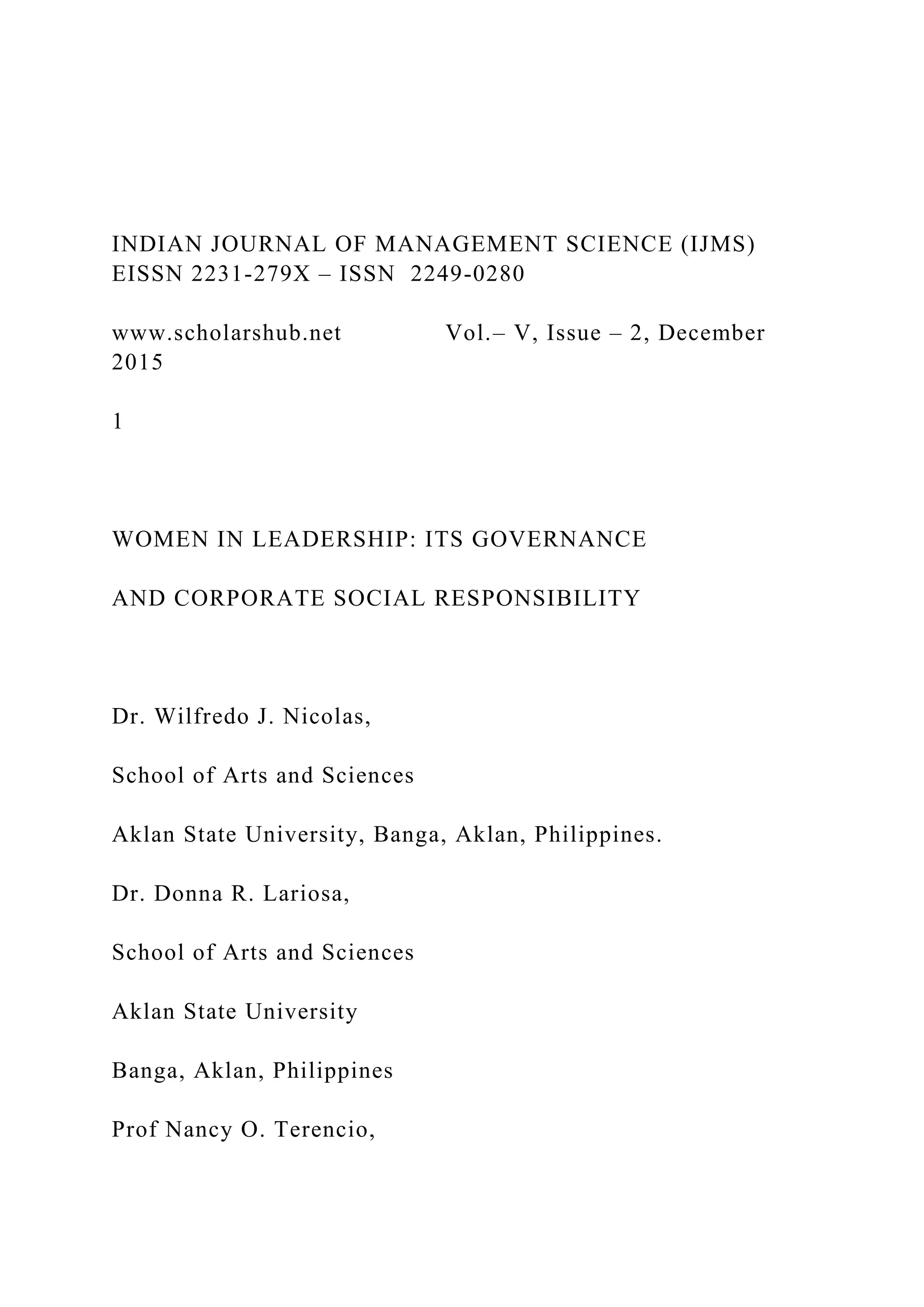 INDIAN JOURNAL OF MANAGEMENT SCIENCE (IJMS) .docx