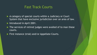 Indian judiciary and fast track courts. | PPTX