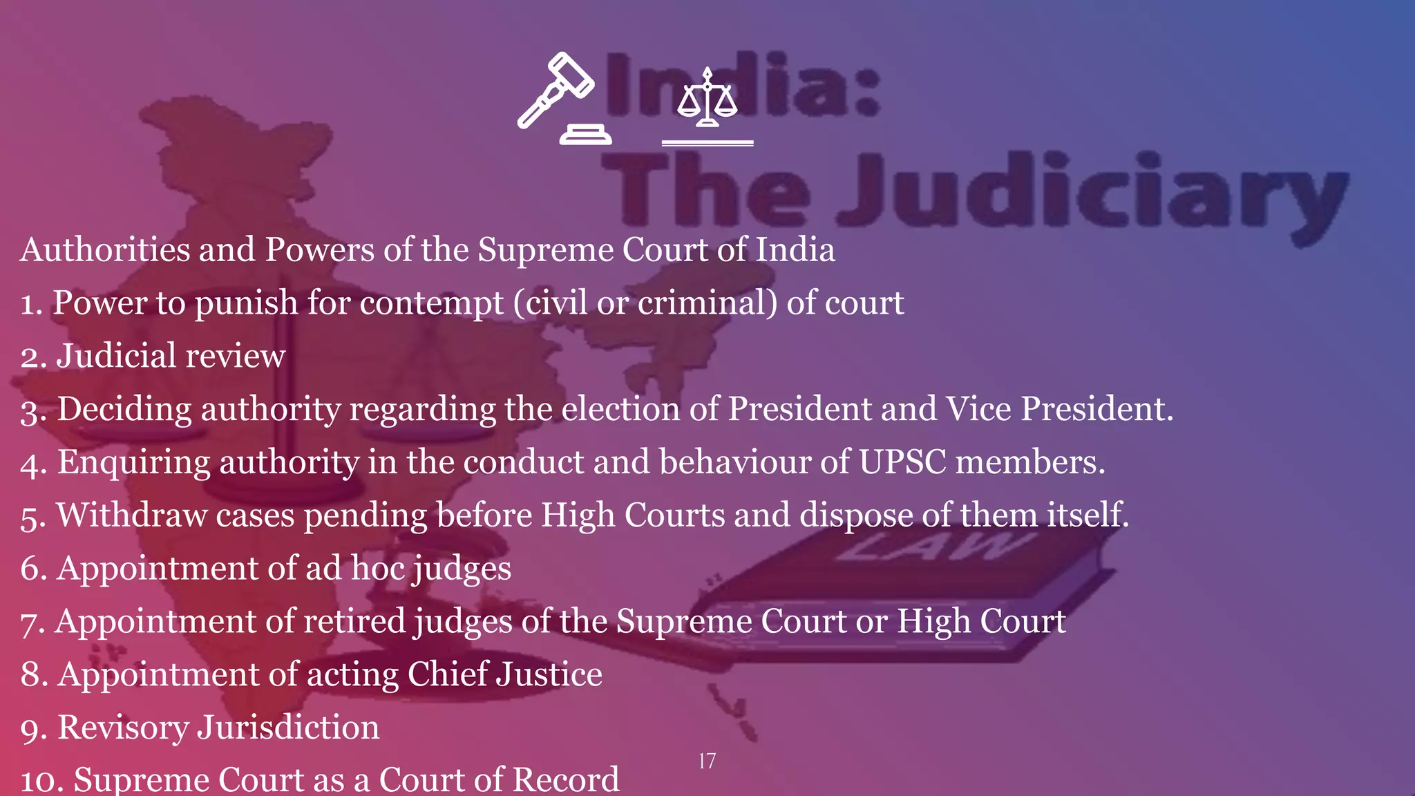 Indian judiciary hierarchy | PPTX