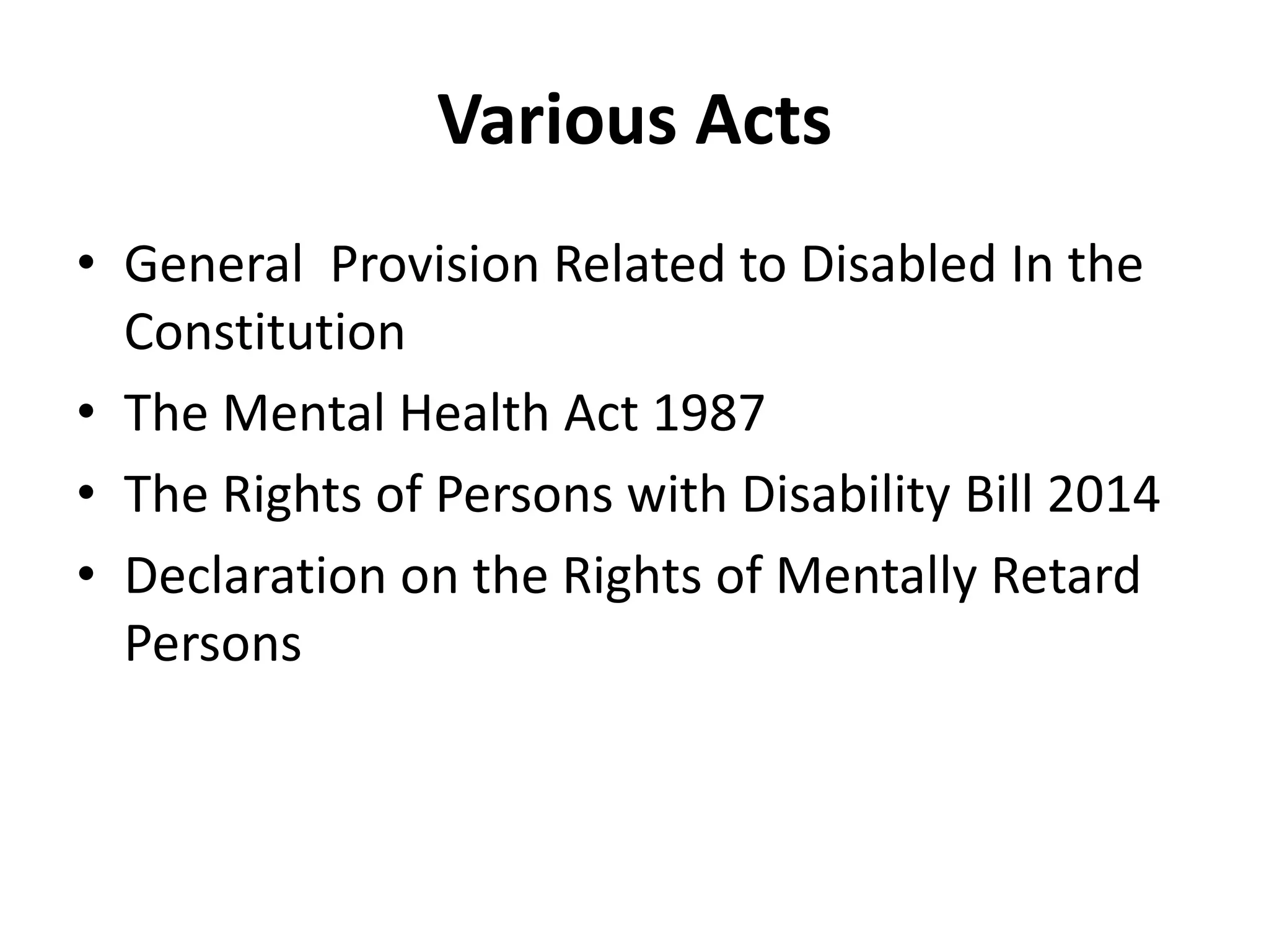 Indian legislature on person with disabilities | PPTX