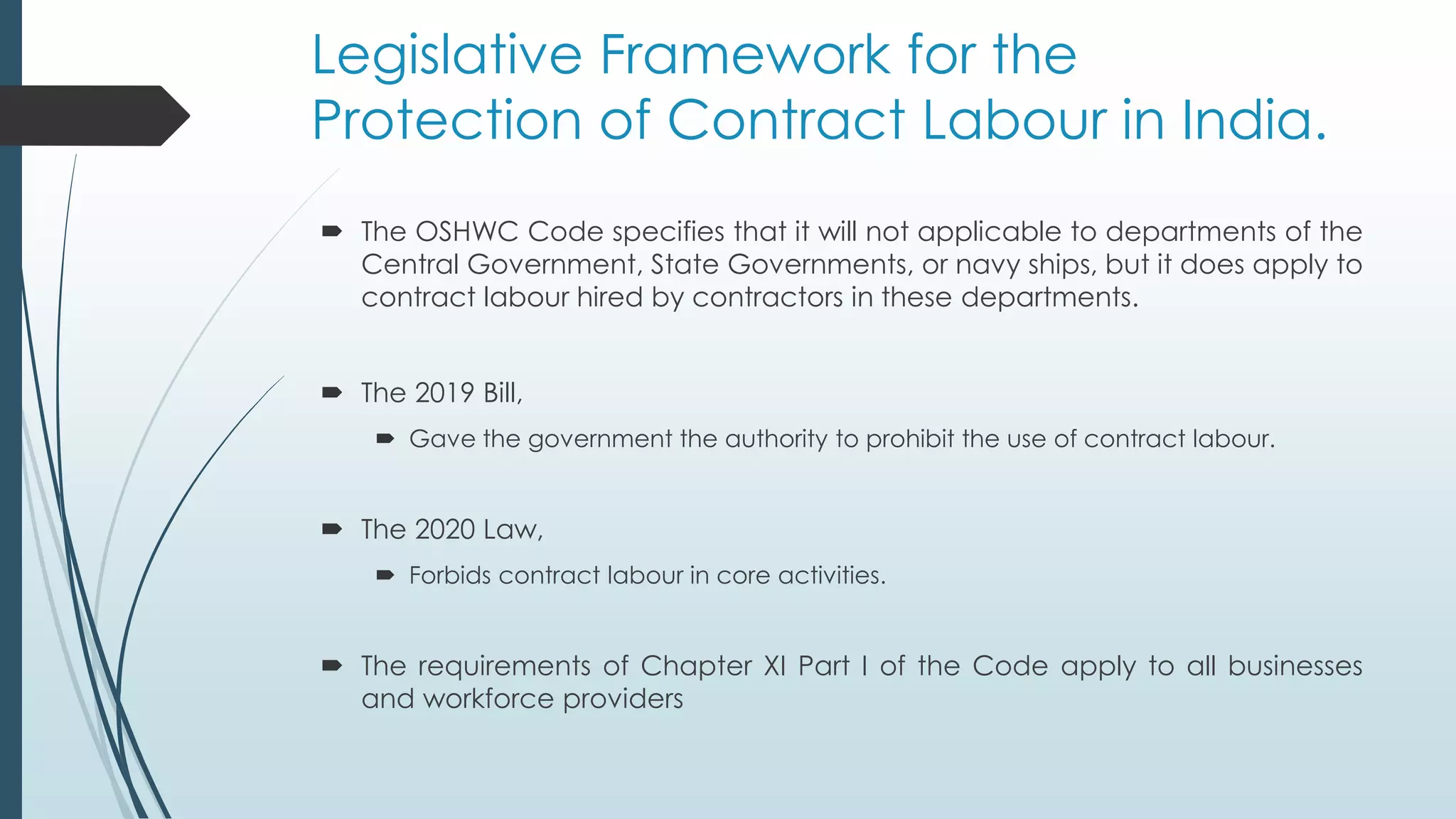 Indian legal protection to contract labour (oshwc code 2020) | PDF