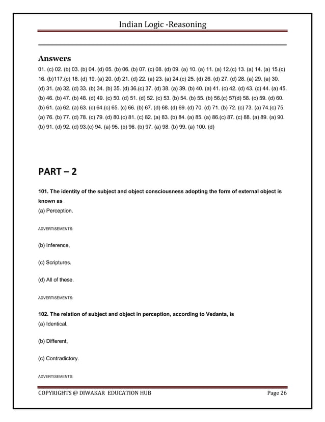 Indian Logic -Reasoning UGC-NET PAPER-1 MCQ Download Pdf | PDF
